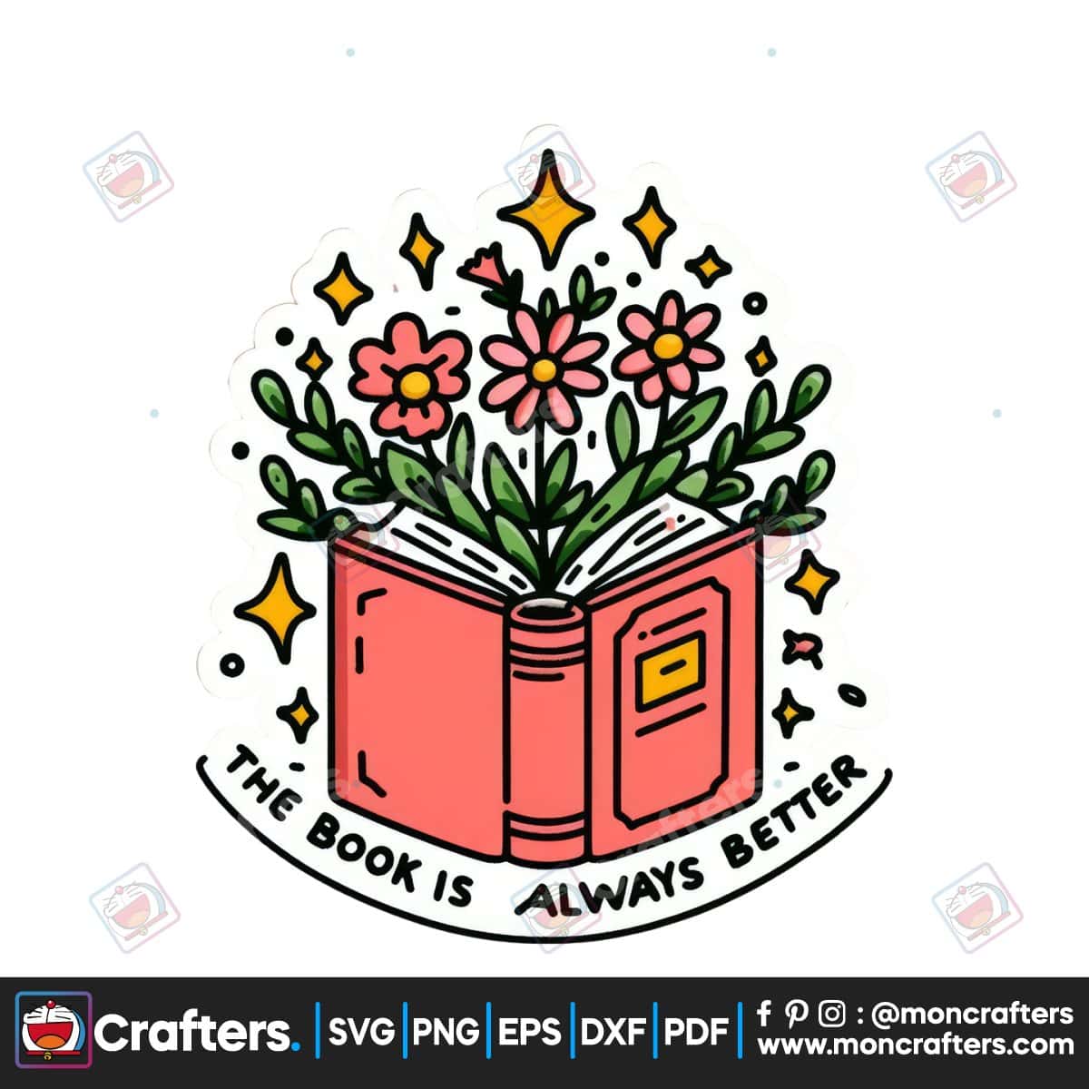 The Book is Always Better Clipart PNG Instant Download