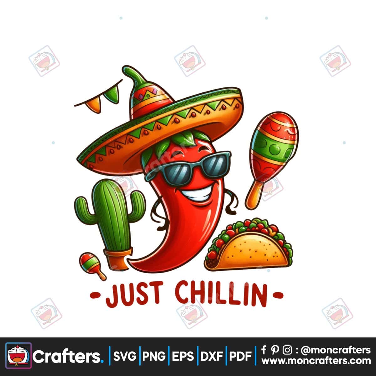 Just Chillin Clipart PNG Graphics Instant Download