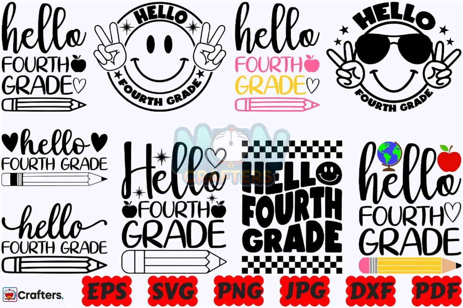Hello Fourth Grade SVG |Fourth Grade SVG Digital Download Instant Download