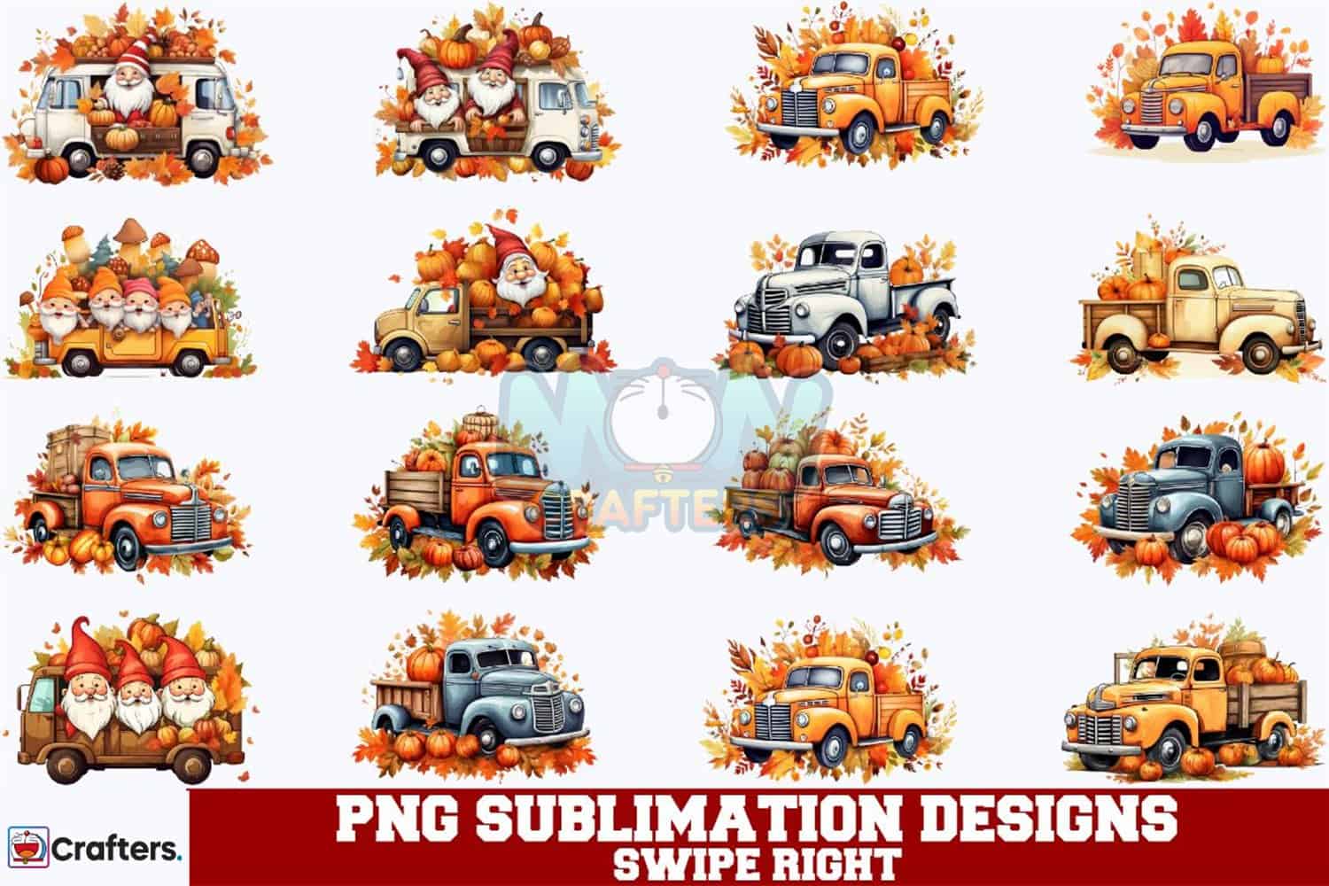 Fall Truck PNG | Fall Pumpkin Truck PNG Instant Download