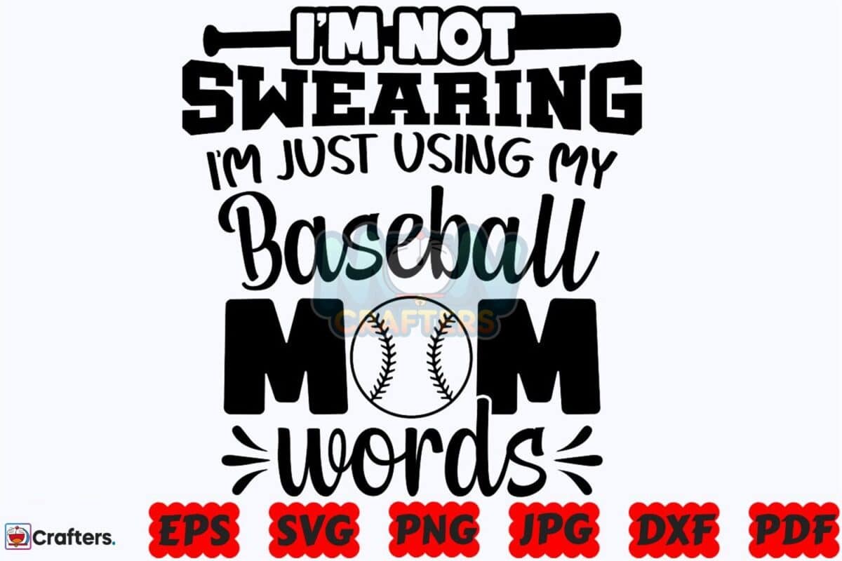 Baseball Mom Words SVG | Funny Baseball Instant Download
