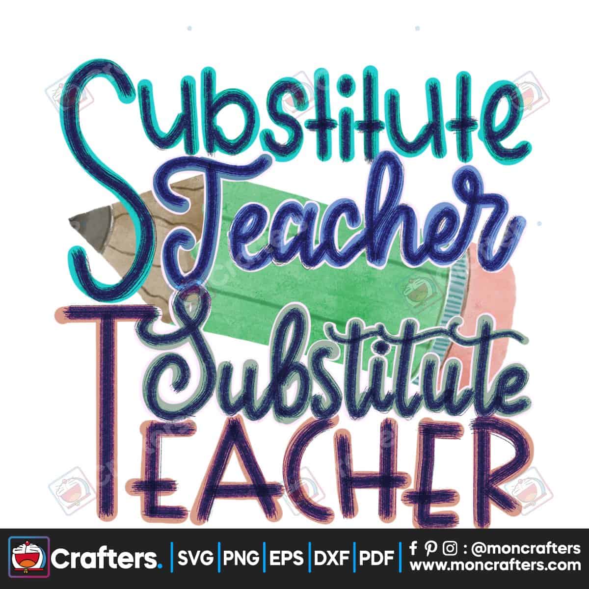 Substitute Teacher PNG, Teacher Squad Digital Download Instant Download