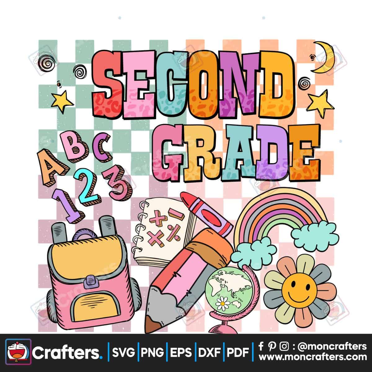 Second Grade Teacher Back to School PNG Instant Download