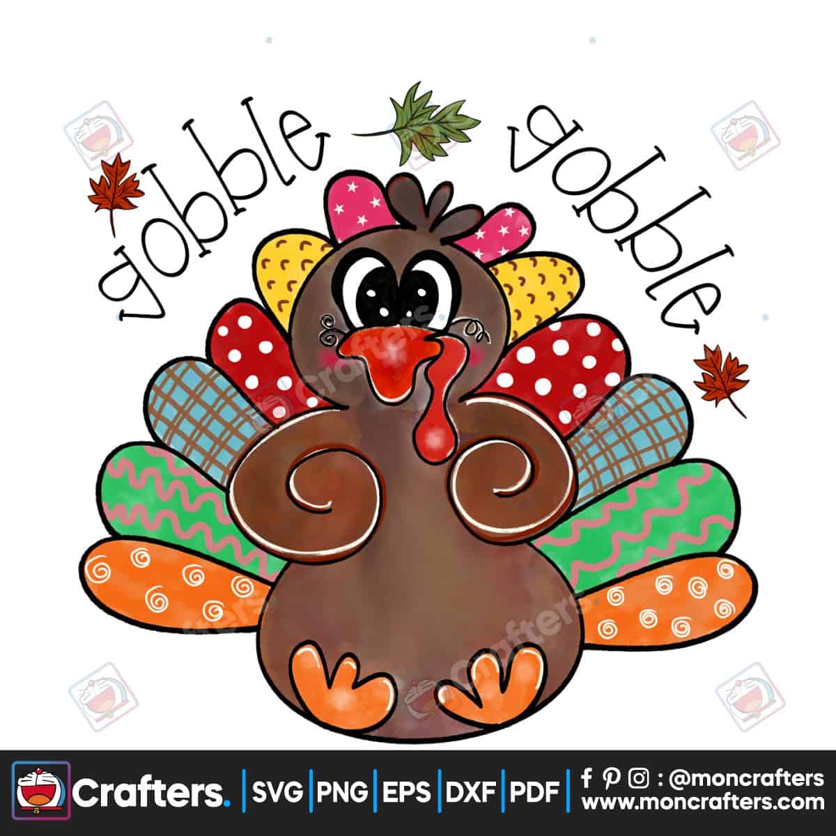 Gobble Thanksgiving Turkey Sublimation Instant Download