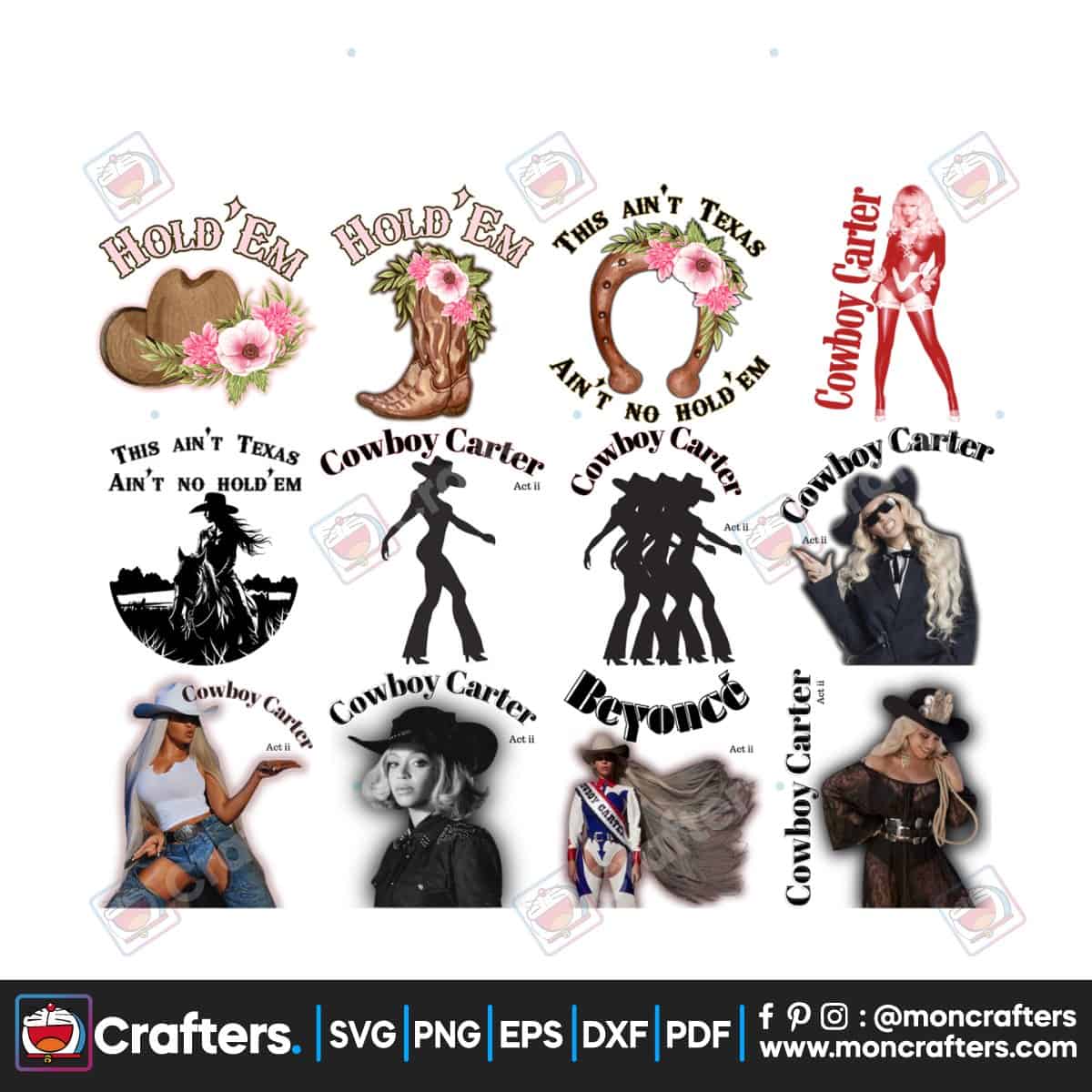 12 Cowboy Carter Png, Clipart Design Bundle Digital Download Instant ...