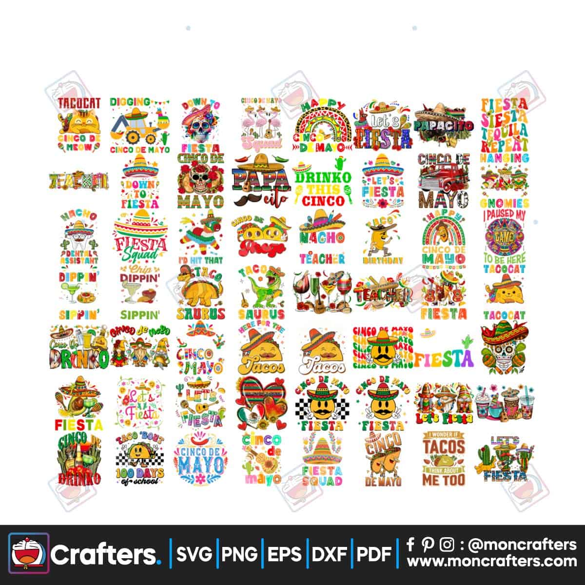 50+ Cinco De Mayo Png Bundle, Mexican Party Png, Let's Fiesta Png ...