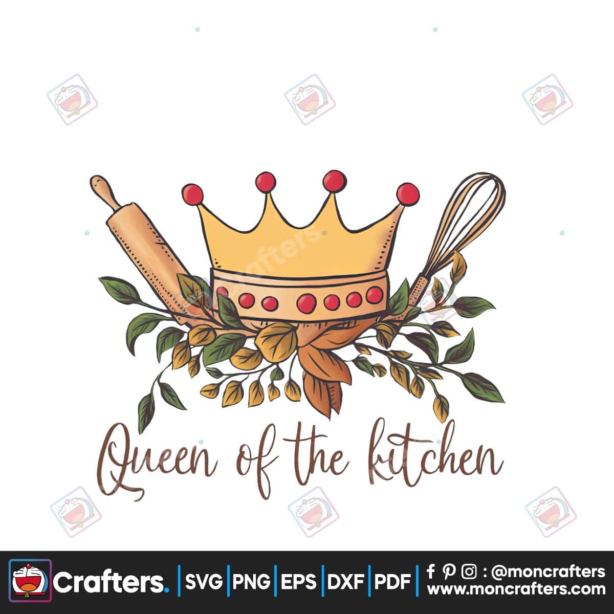 Queen of the Kitchen Clipart PNG Digital Download Instant Download