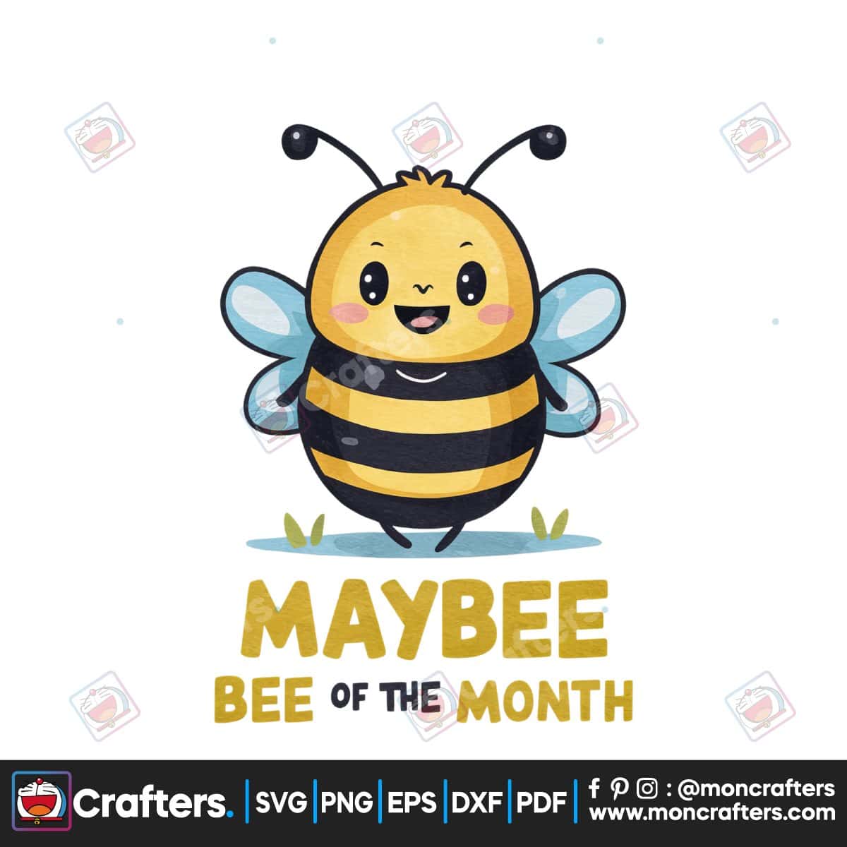 Maybee Bee of the Month Clipart PNG Instant Download Instant Download