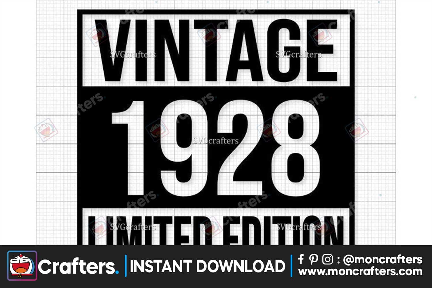 Vintage 1928 Png Svg ,94th Birthday Svg Instant Download Instant Download